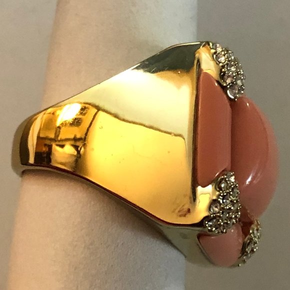 Camille Lucie | Jewelry | Coral Statement Ring Crystal Heart Camille ...